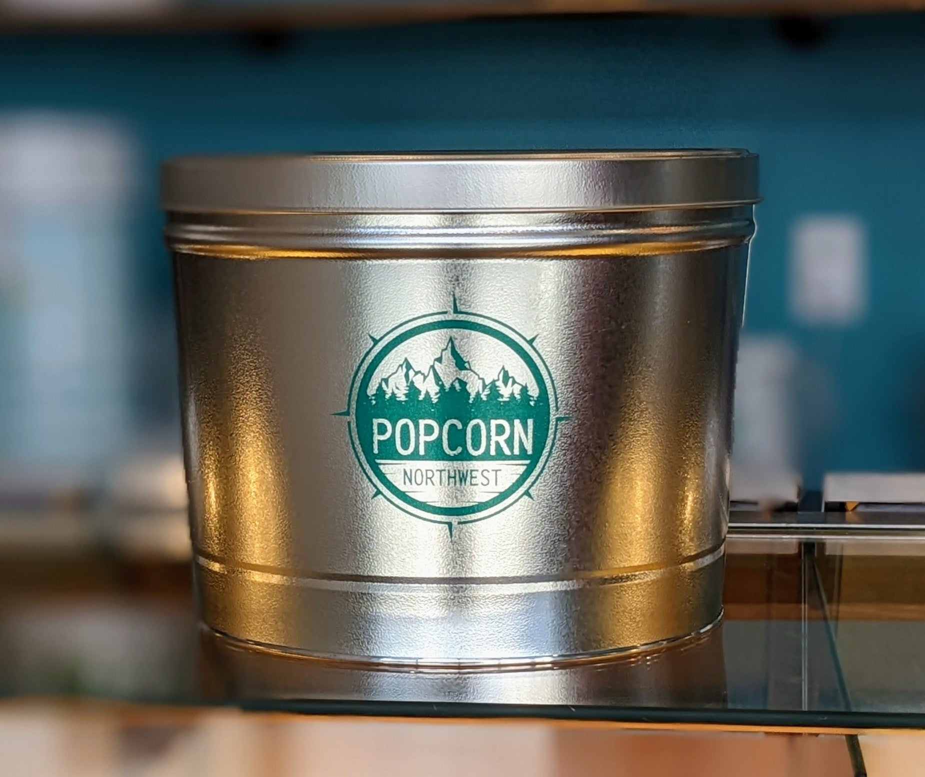 2 Gallon Popcorn Tin - Silver | Popcorn Northwest