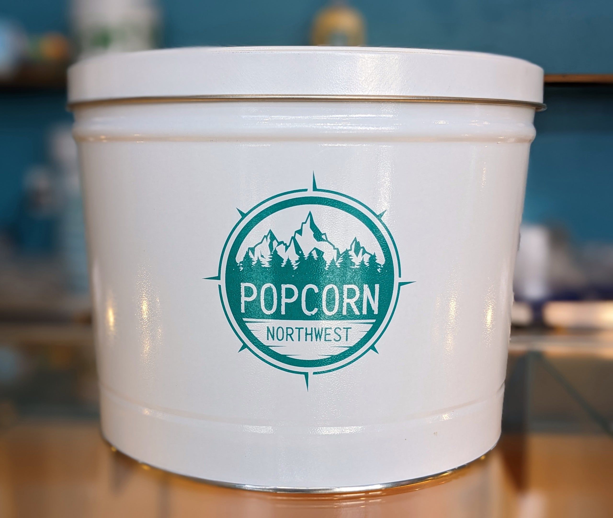 2 Gallon Popcorn Tin - White | Popcorn Northwest