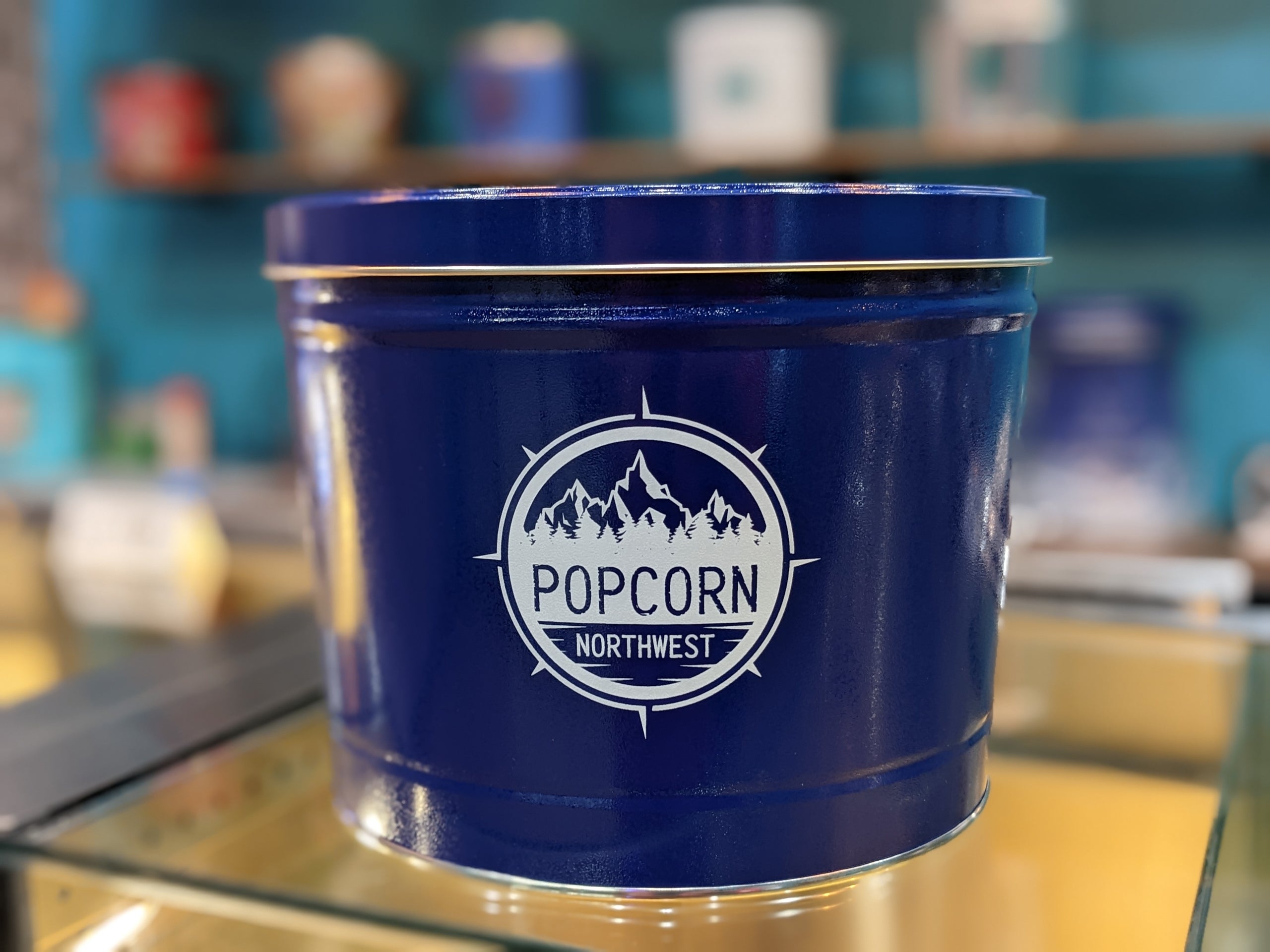 2 Gallon Popcorn Tin - Blue | Popcorn Northwest